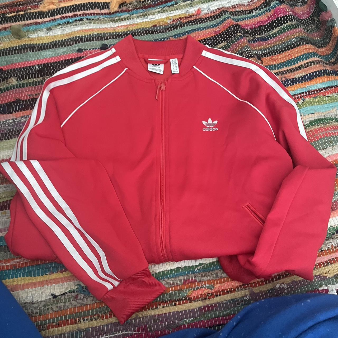 Red Adidas Track Jacket - Depop