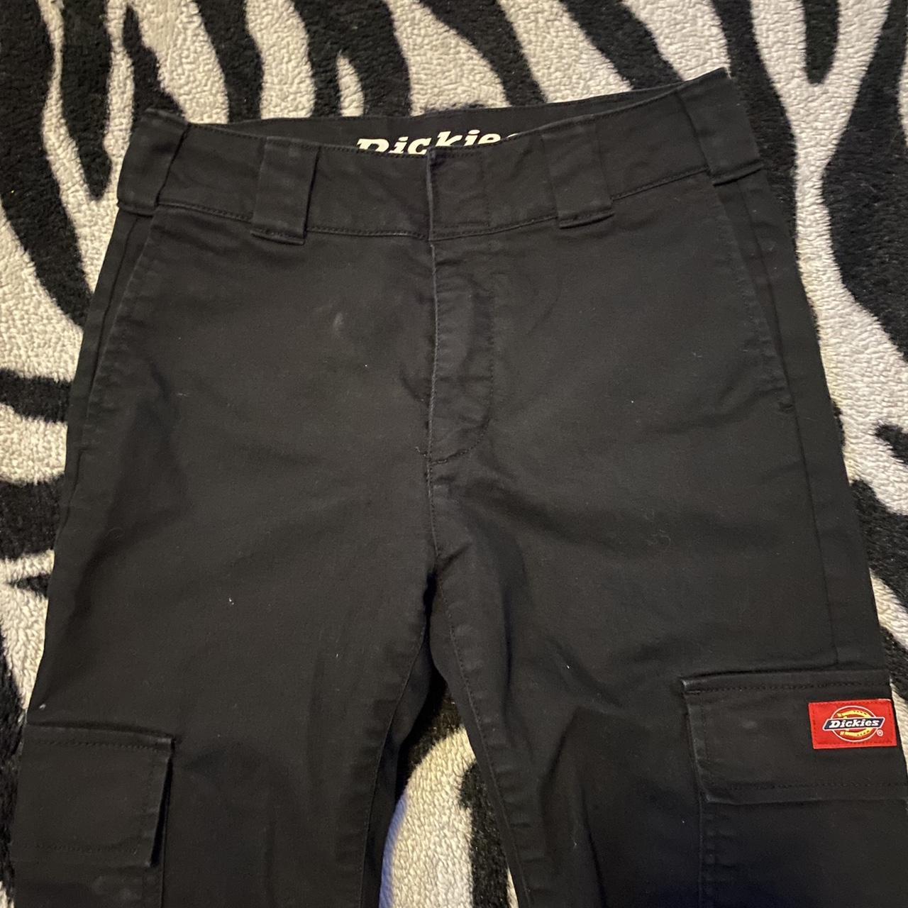 womens black dickies cargo, straight/skinny... - Depop