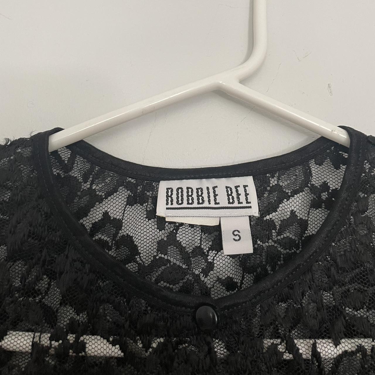 robbie bee lace button up short sleeve black lace... - Depop