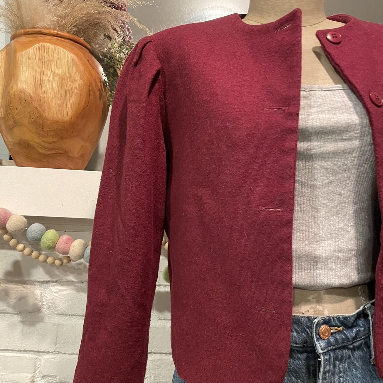 Vintage cropped red blazer size small The most... - Depop