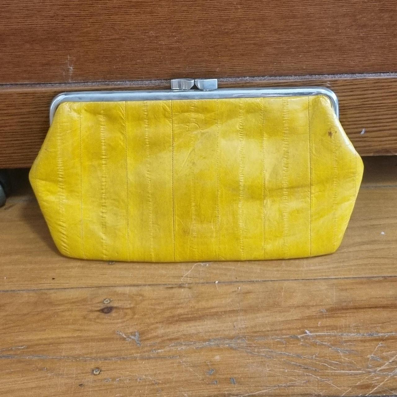 Pratten yellow eel skin clutch bag. The colour is... | Depop
