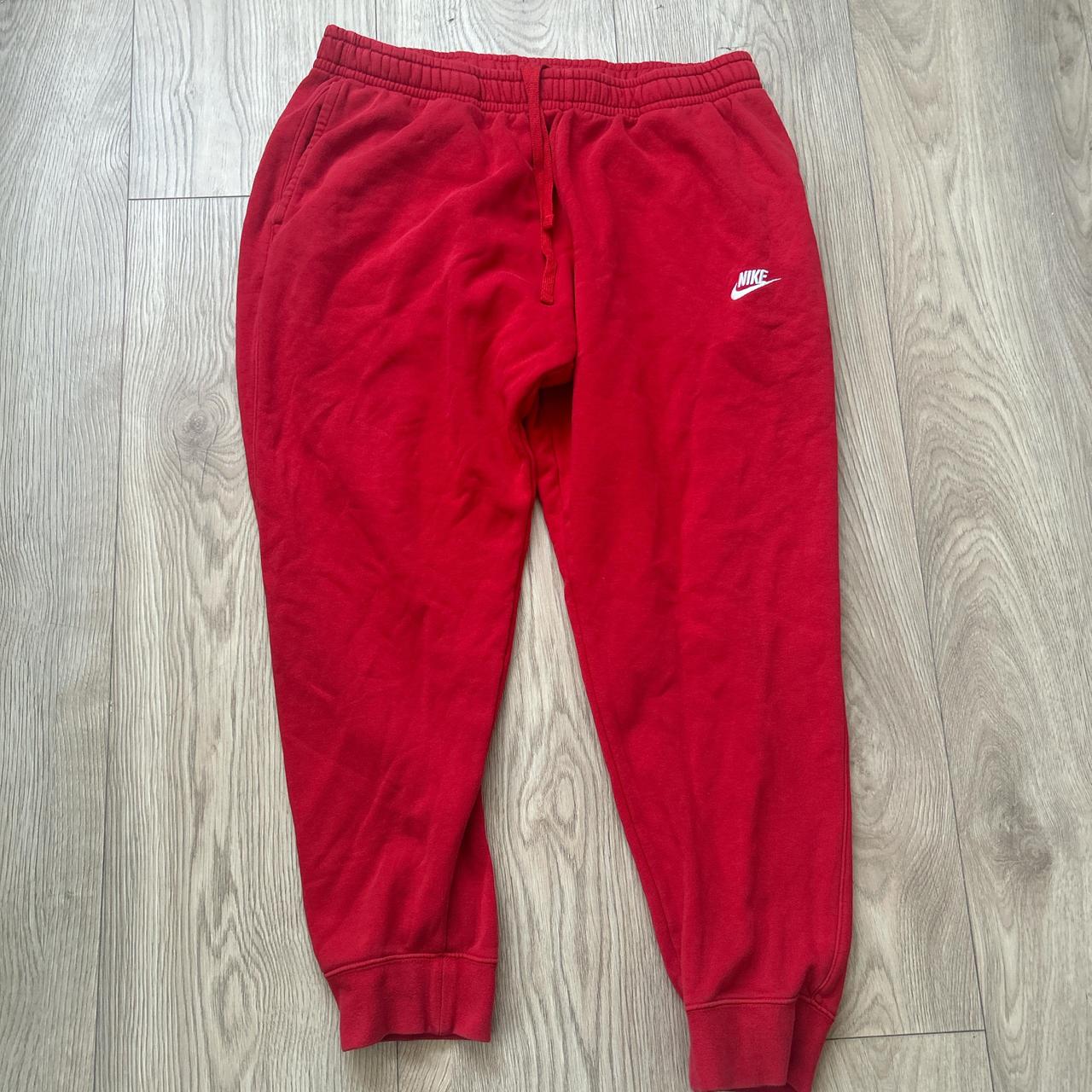 y2k vintage nike red sweats no flaws size... - Depop