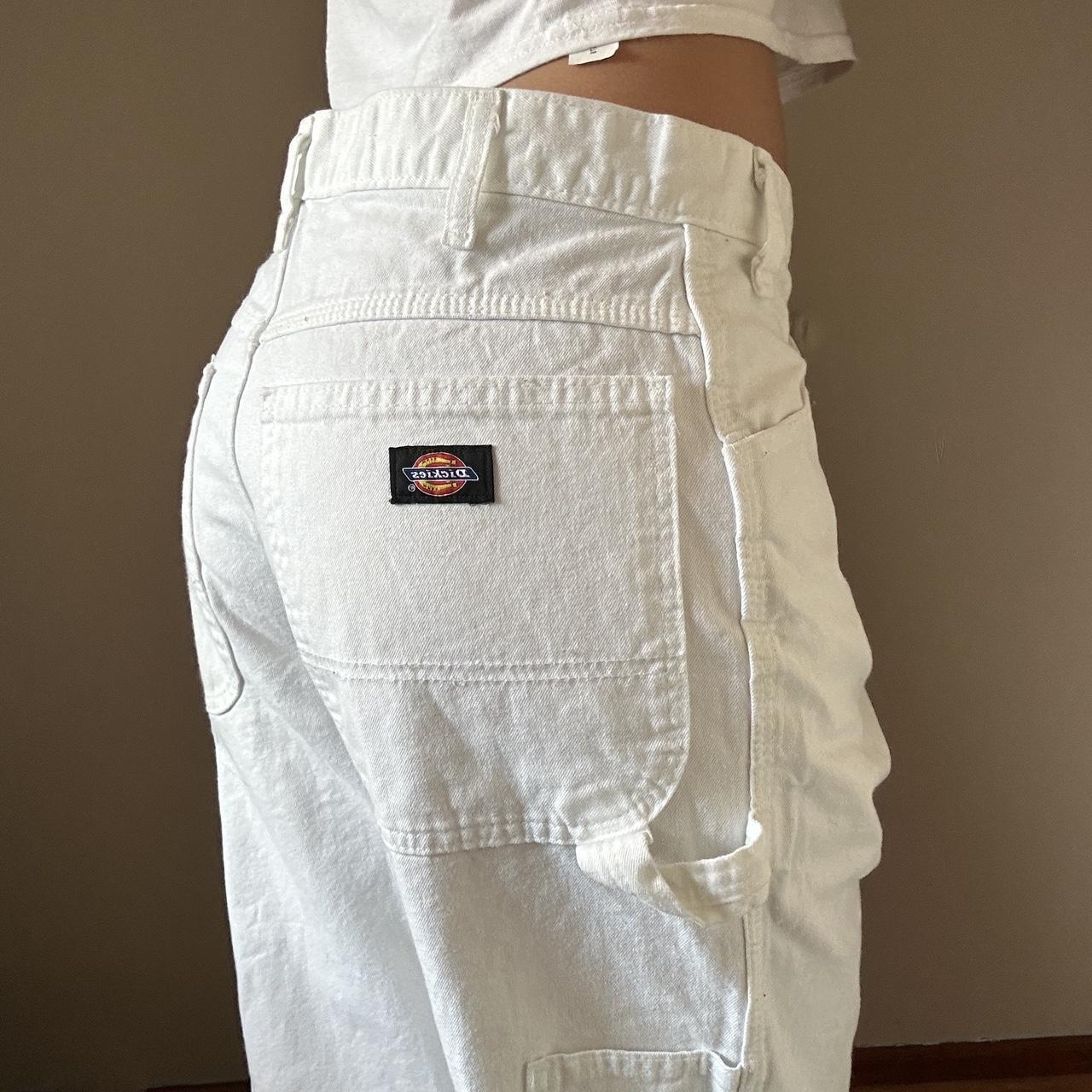 Dickies white paint cargos Size medium Waist: 30” - Depop
