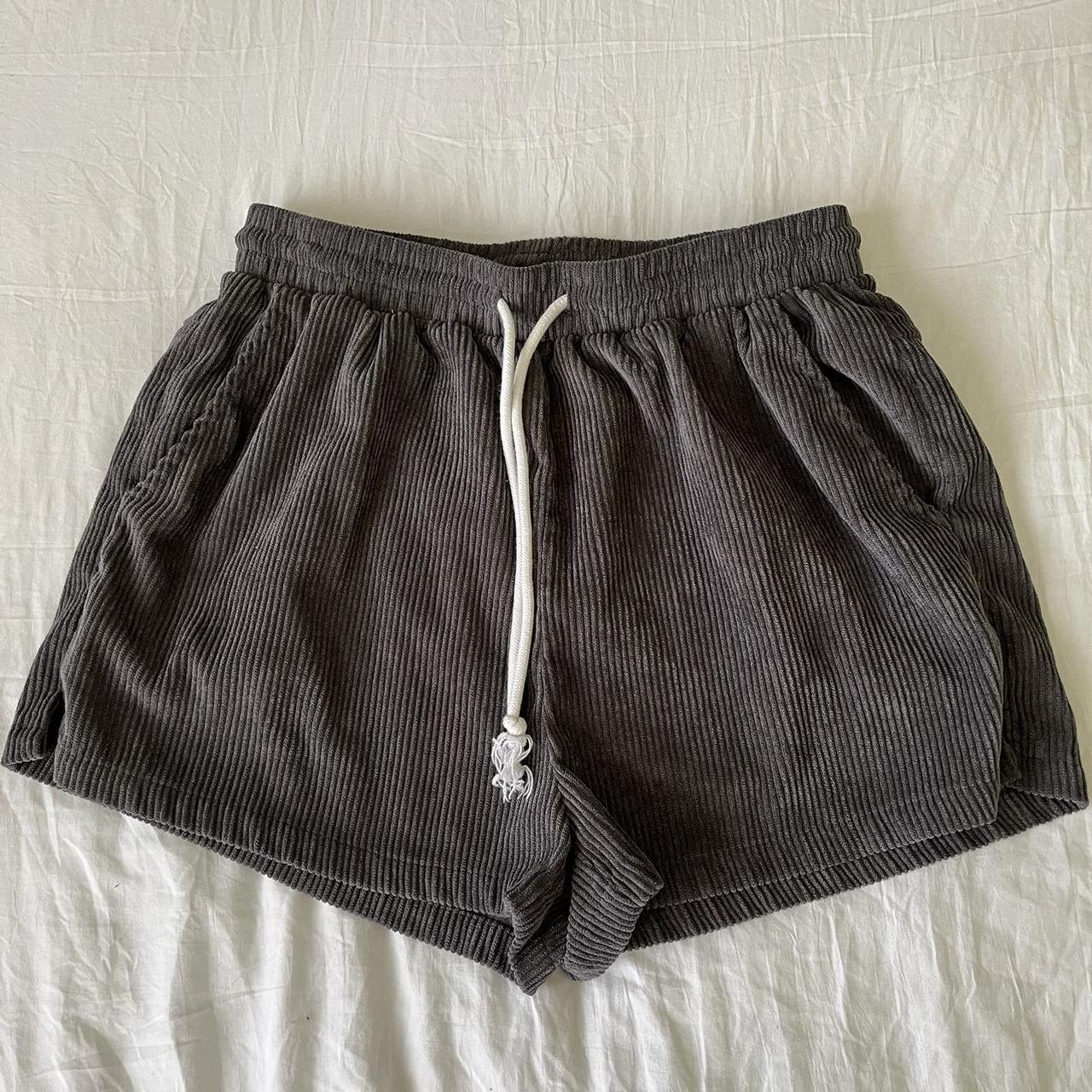 grey corduroy shorts - Depop