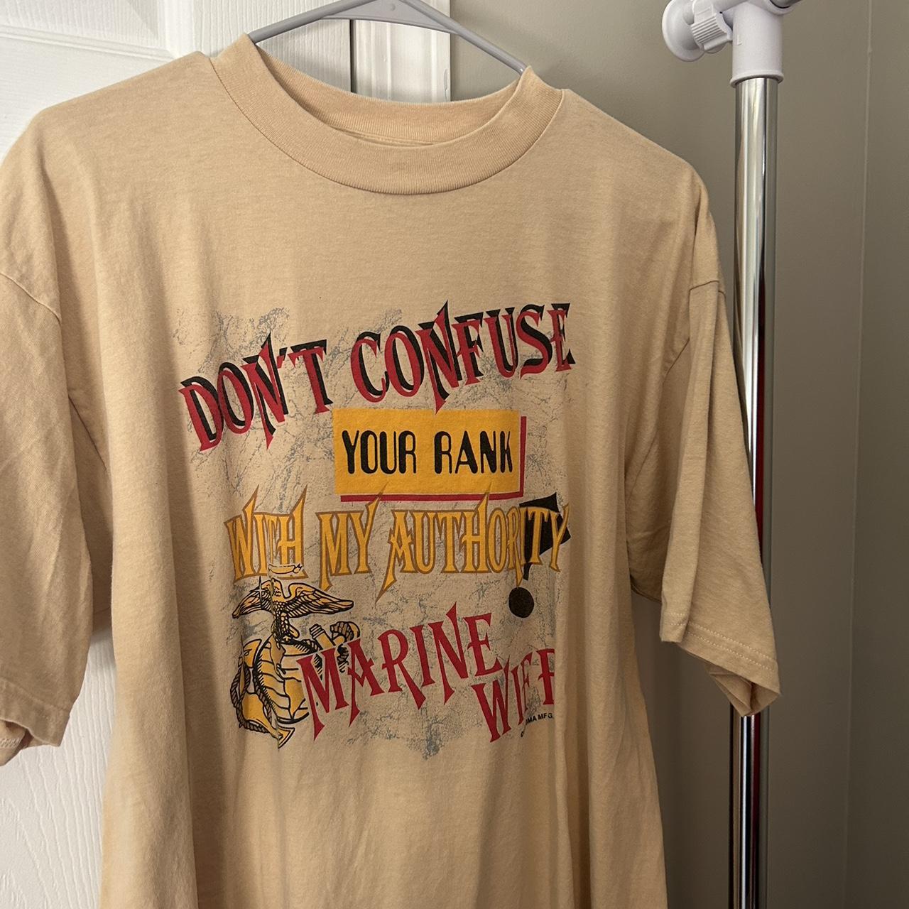 vintage marine wide tee shirt funny dependa humor... - Depop