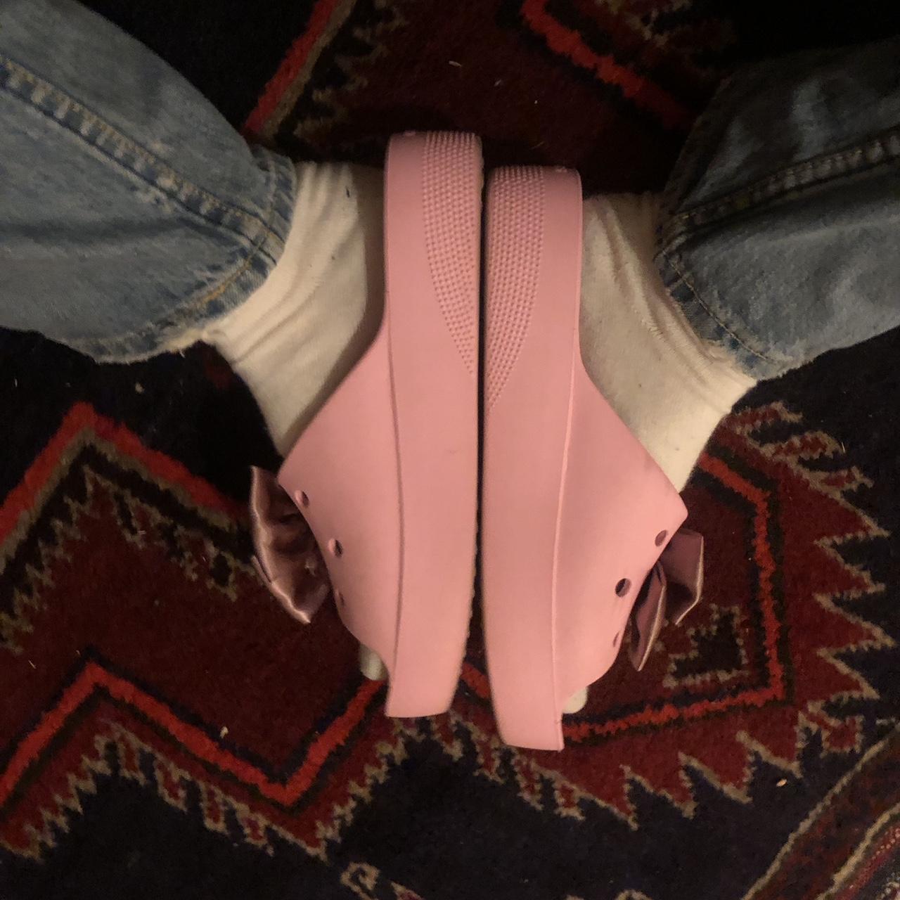 Super girly pink crocs platform slides with awesome... - Depop