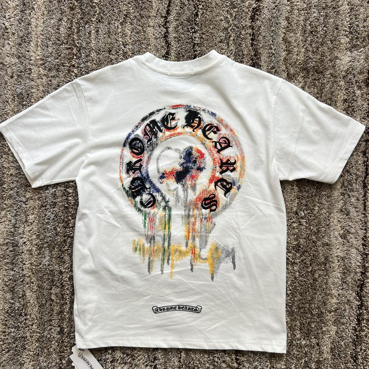 Chrome Hearts Multicolor Tee – Heart white back... | Depop
