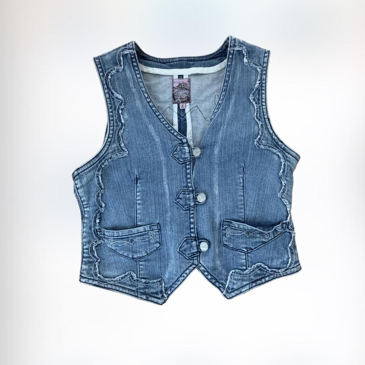 The most insane vintage denim vest Super similar... - Depop