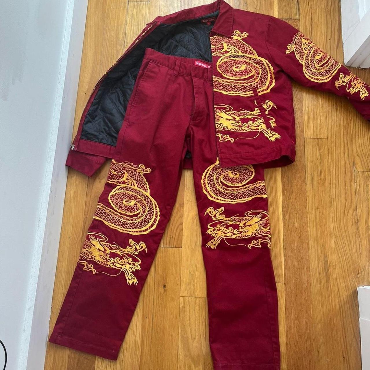 Supreme Embroidered Dragon jacket and pant... - Depop