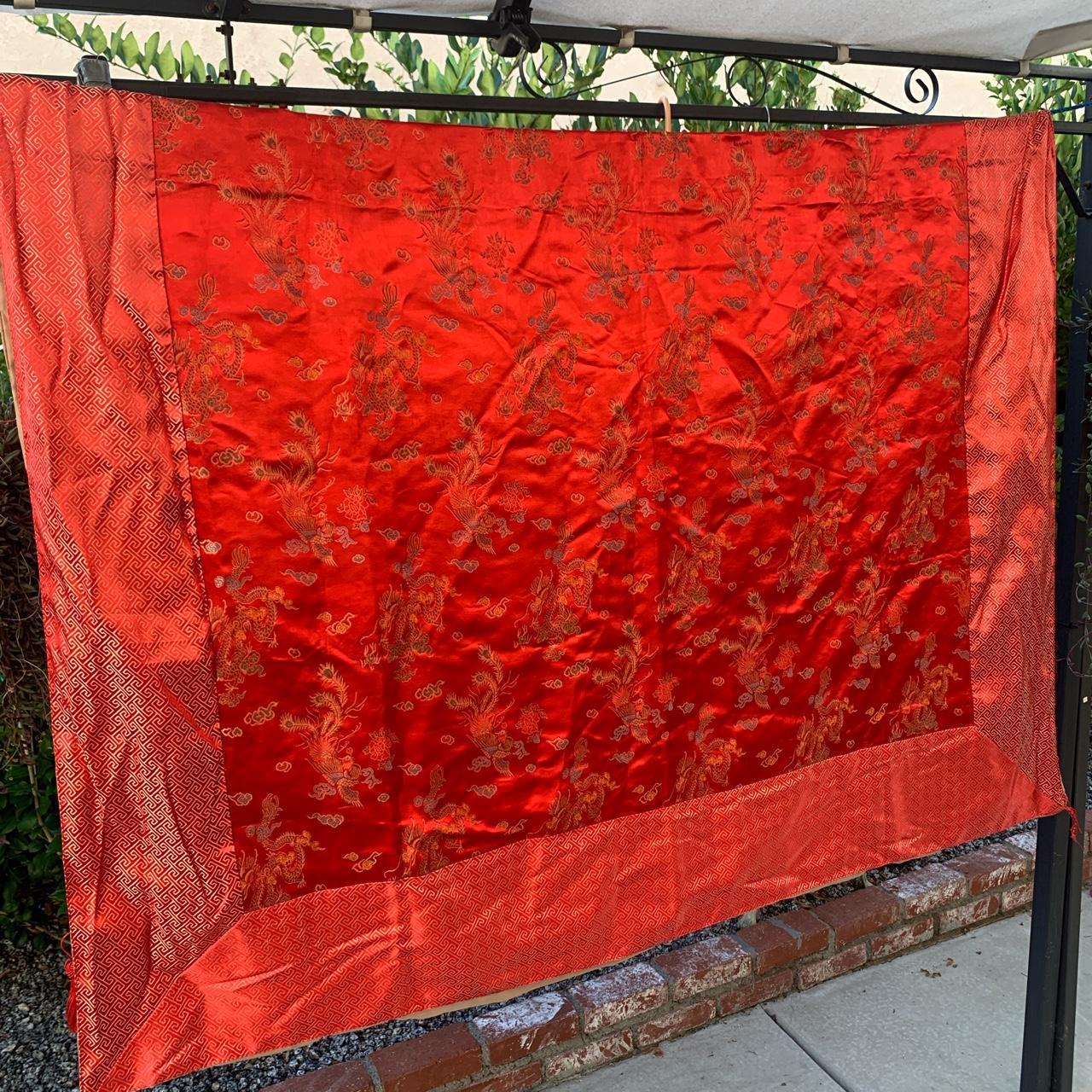 Beautiful vintage Chinese table cloth Delicate... - Depop