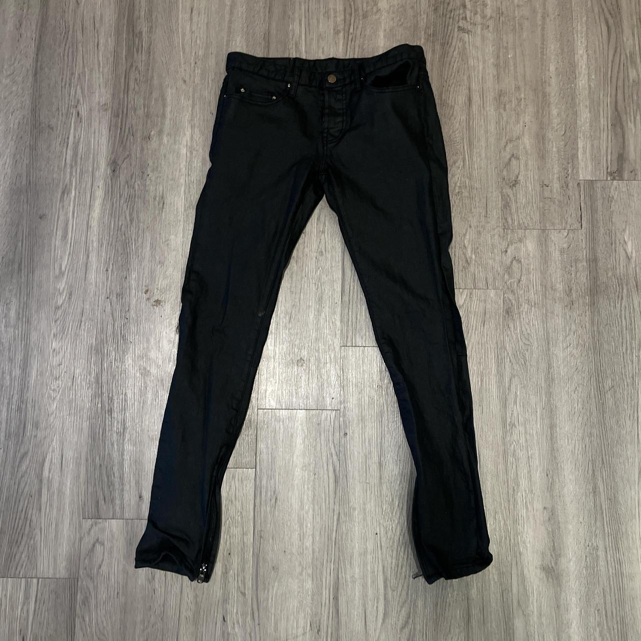 Men's Jeans - Black - 30" – Mnml leather jeans size 3… - Gem