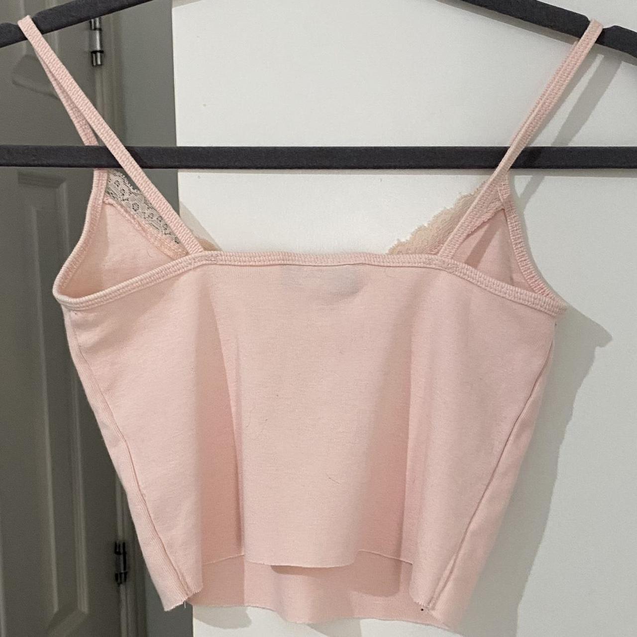 Topshop baby pink lacey cropped cami. Seen on UK... - Depop