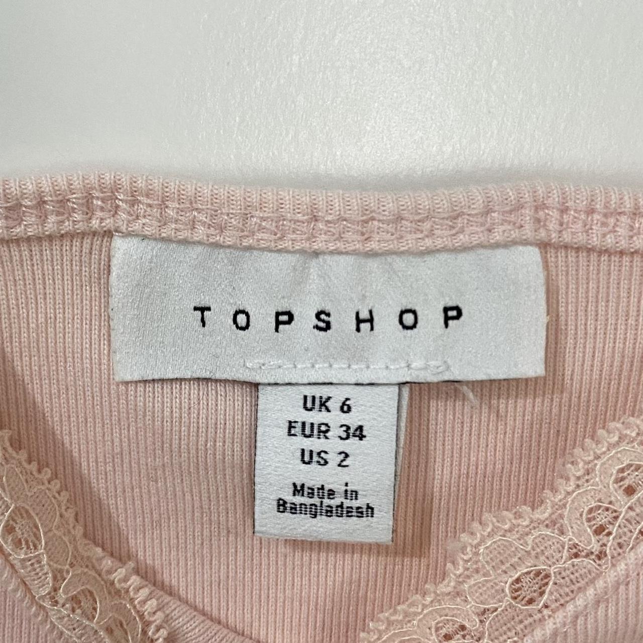 Topshop baby pink lacey cropped cami. Seen on UK... - Depop
