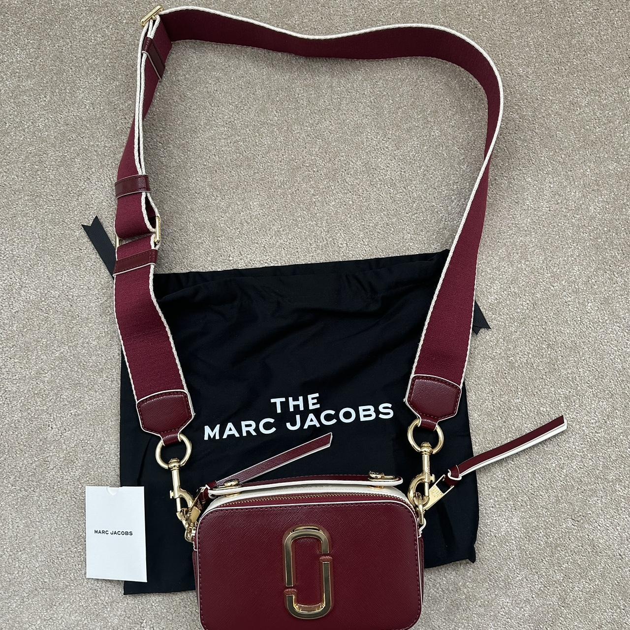 Marc Jacobs Women's Burgundy and White Bag | Depop