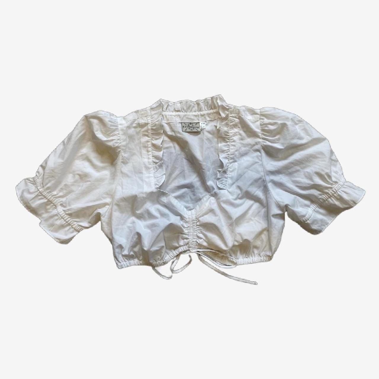 gorgeous cropped white blouse size 12, could fit a... - Depop