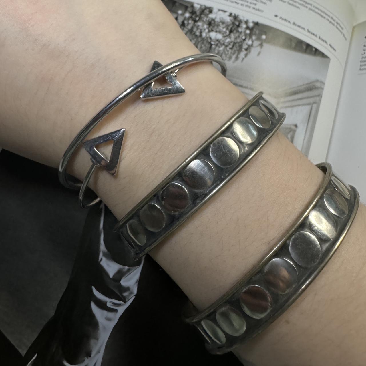 Silver triple bangle bracelet set. 1£ extra for a... - Depop