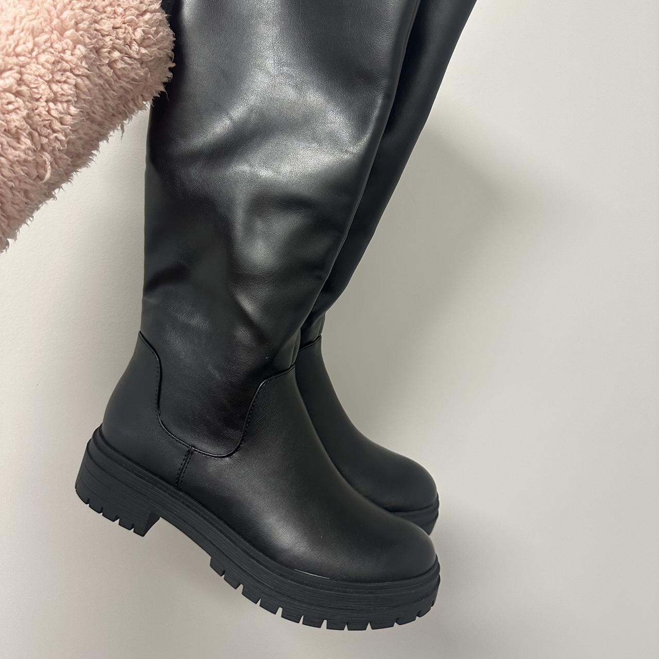 425 lugged heels not too heavy very tall leather... - Depop