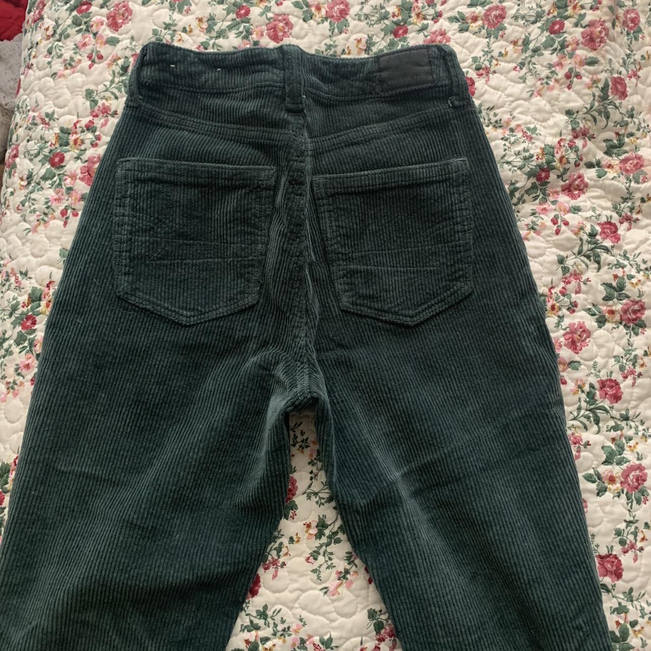 American Eagle Green Corduroy Pants -Size: 0... - Depop