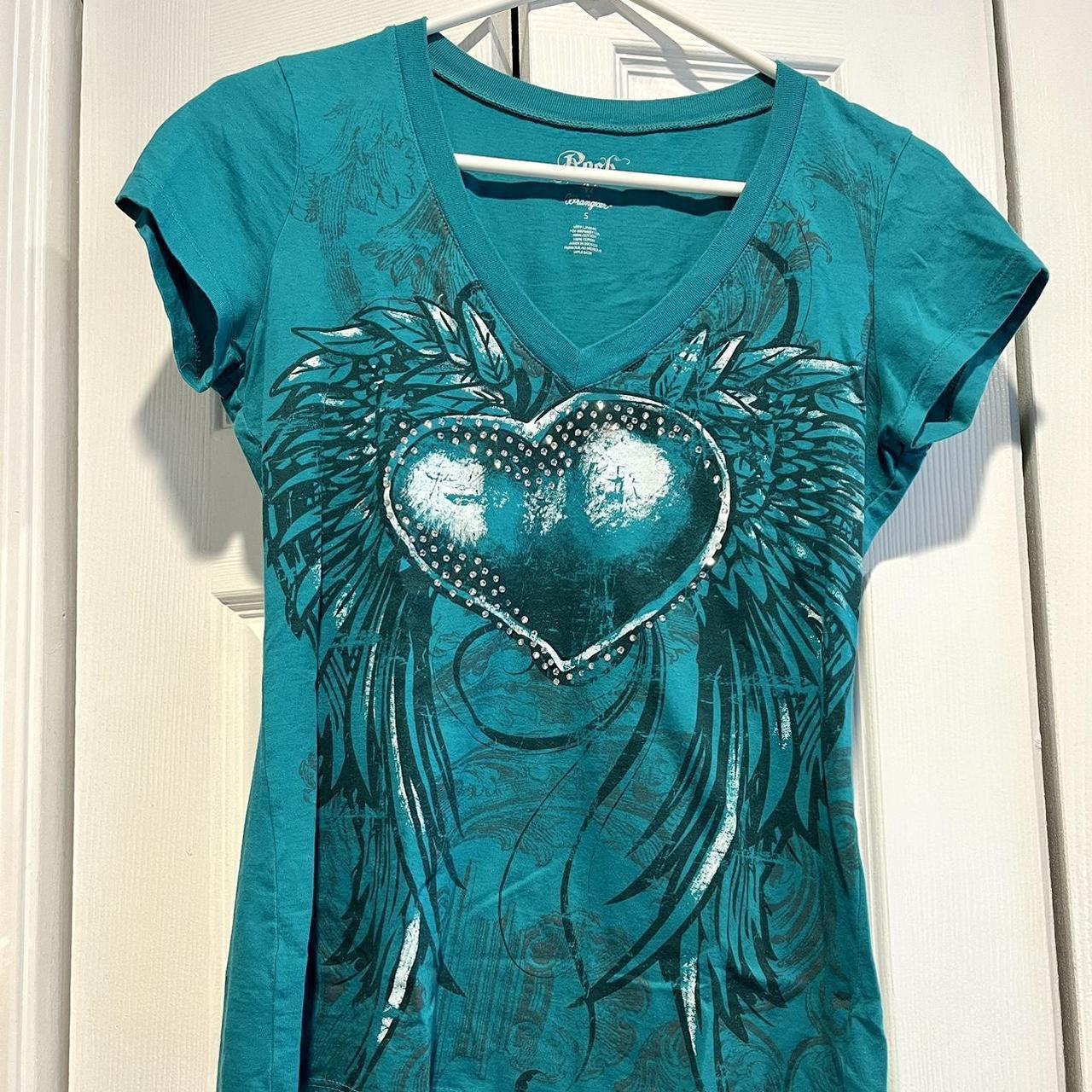 ON HOLD RN Y2K graphic design top very flattering... - Depop