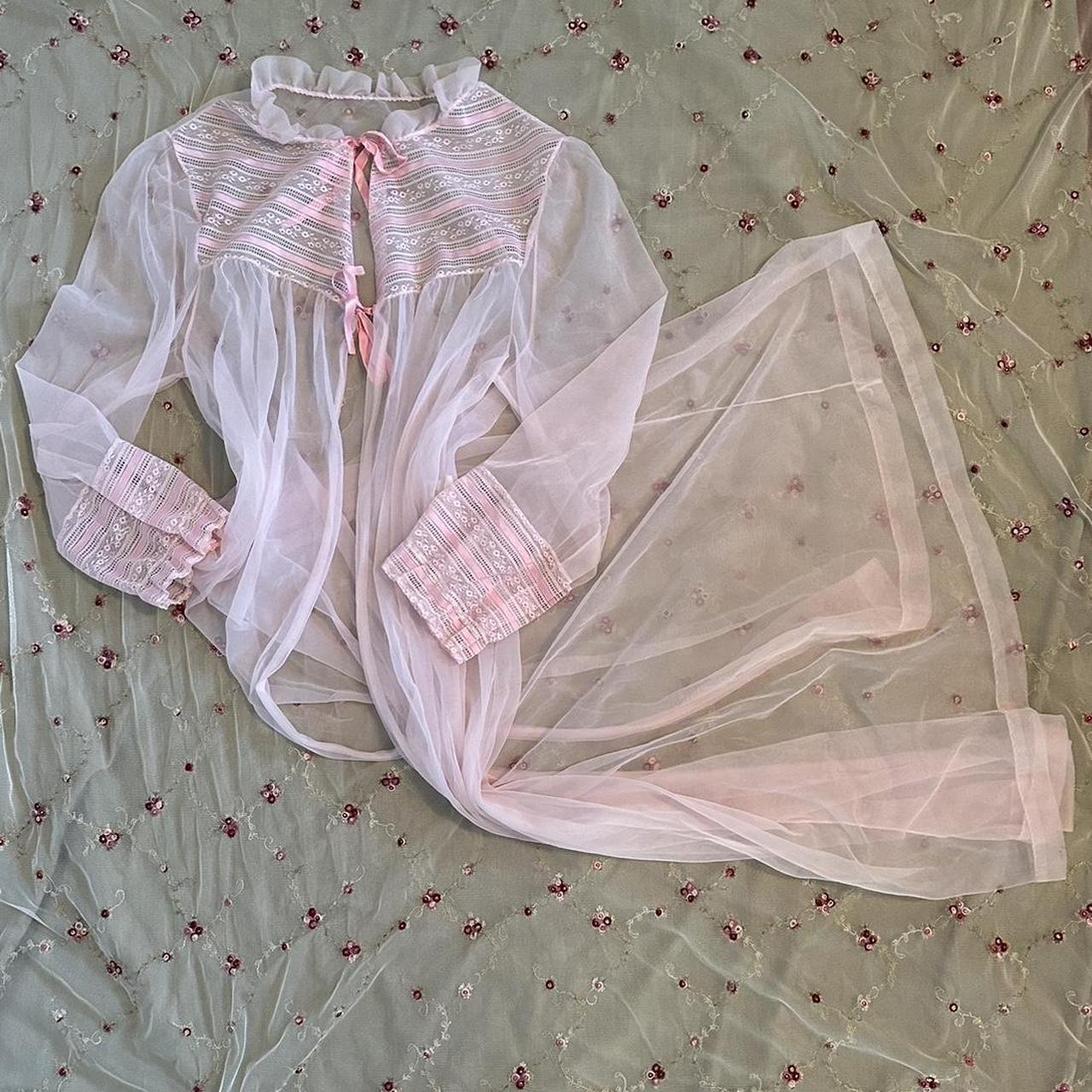 vintage coquette duster robe peignoir amazing true... - Depop