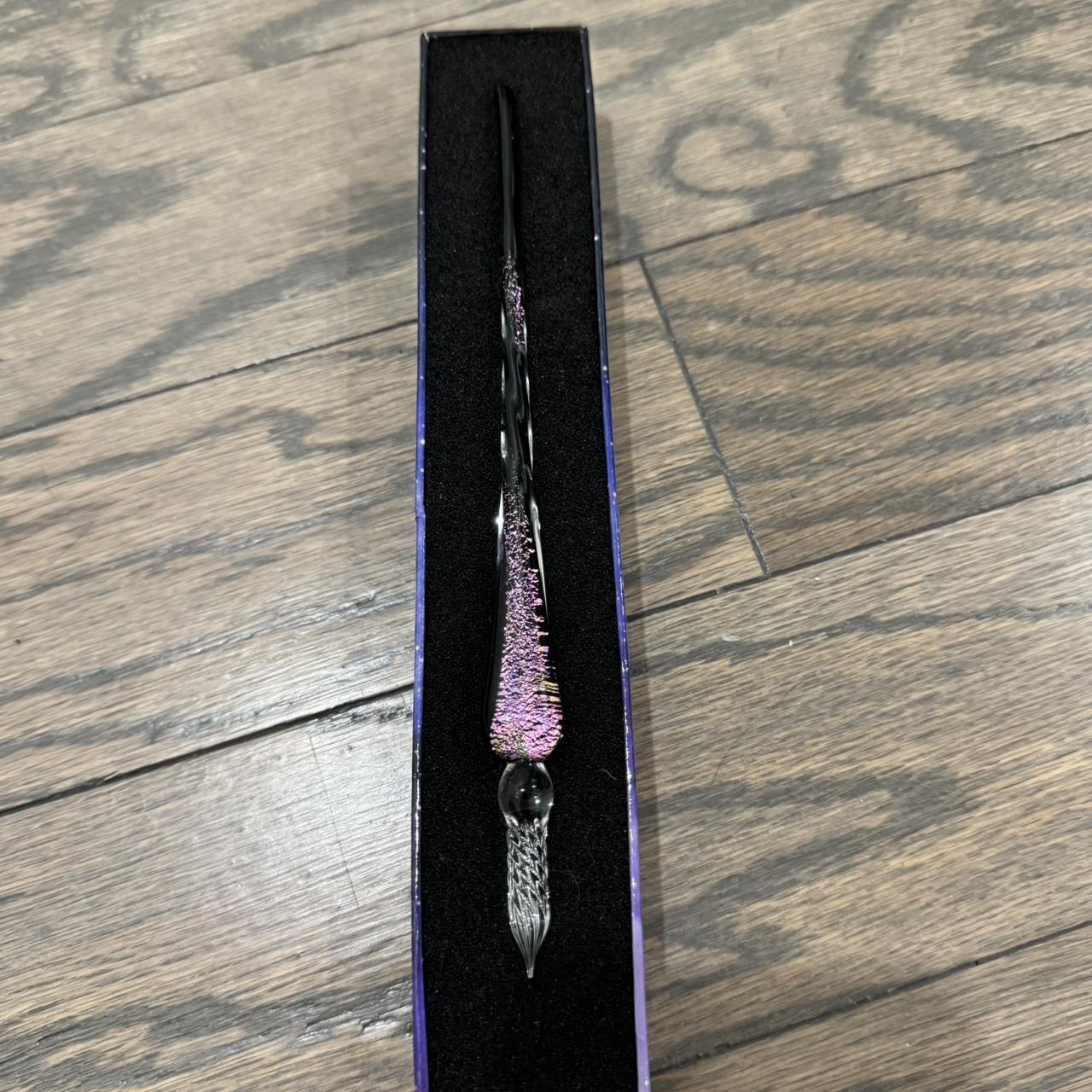 Purple and black glass quill pen with ink #goth... - Depop