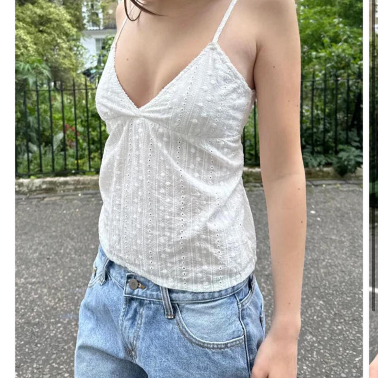 brandy melville edith pointelle tank 💗 | Depop