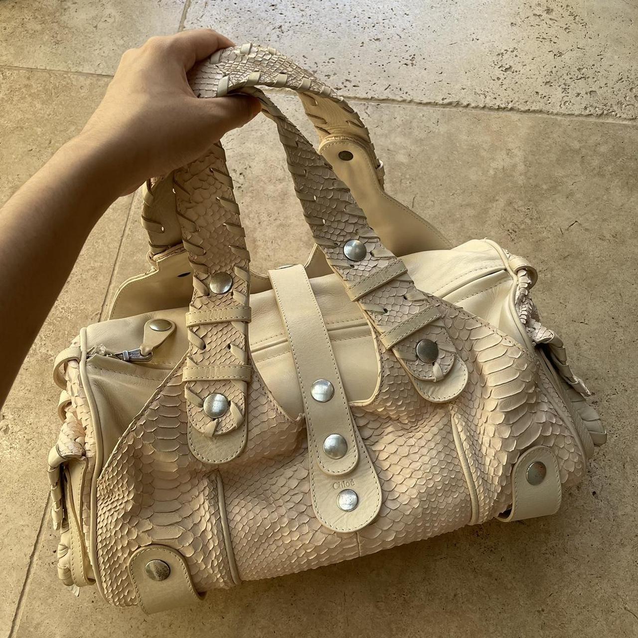 Chloe Silverado bag in white python big/normal... - Depop