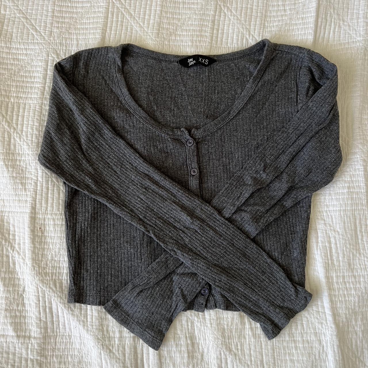 jay jays cropped henley top. super cute for layering... - Depop