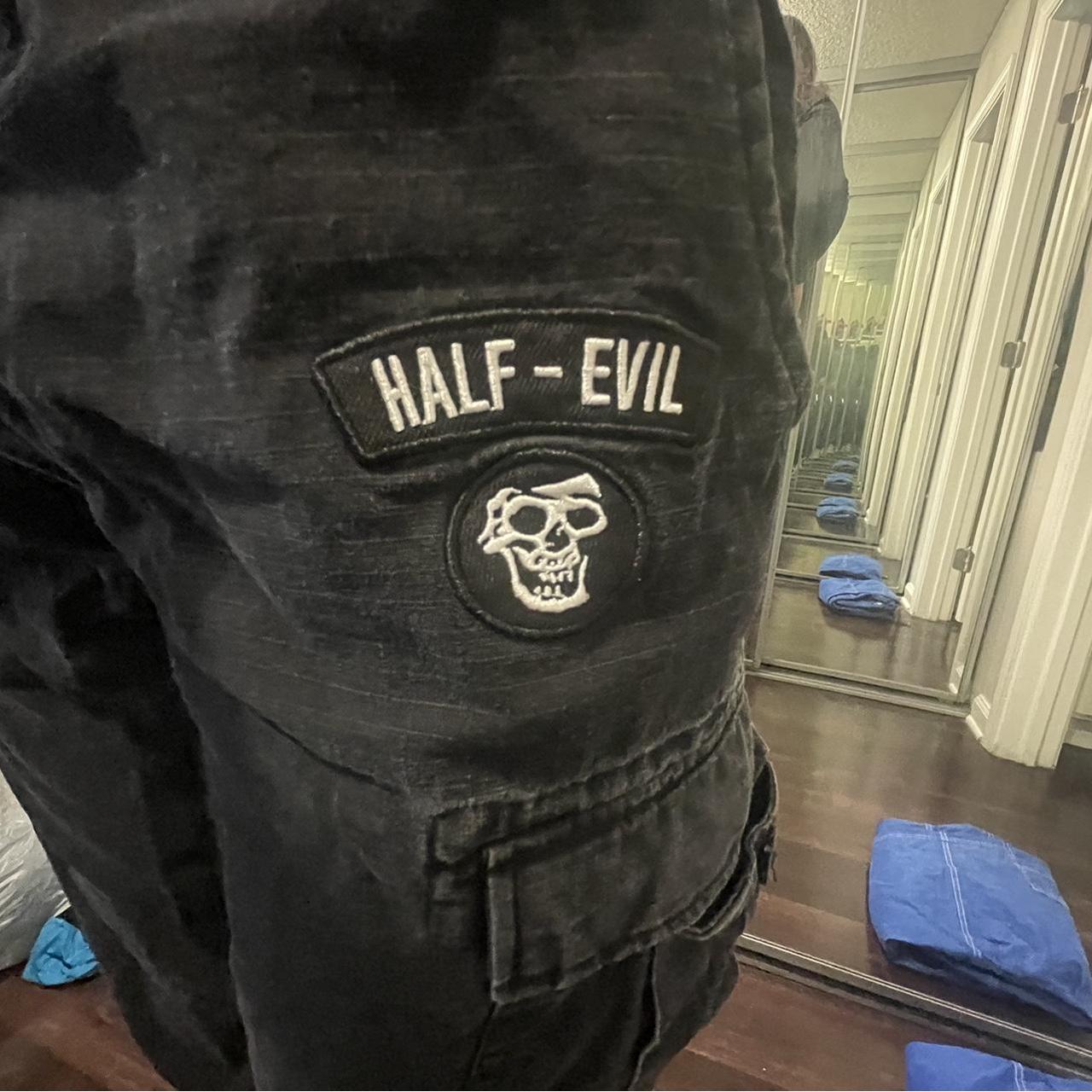 Half evil 333 cargo pants adjustable waist and... - Depop