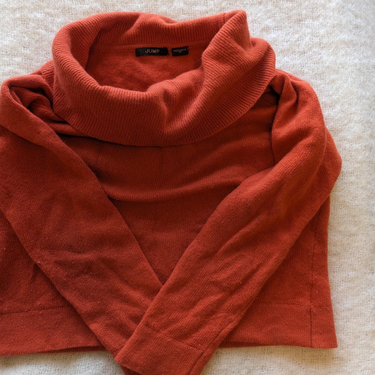 Rusty orange lambswool/angora blend sweater with... - Depop
