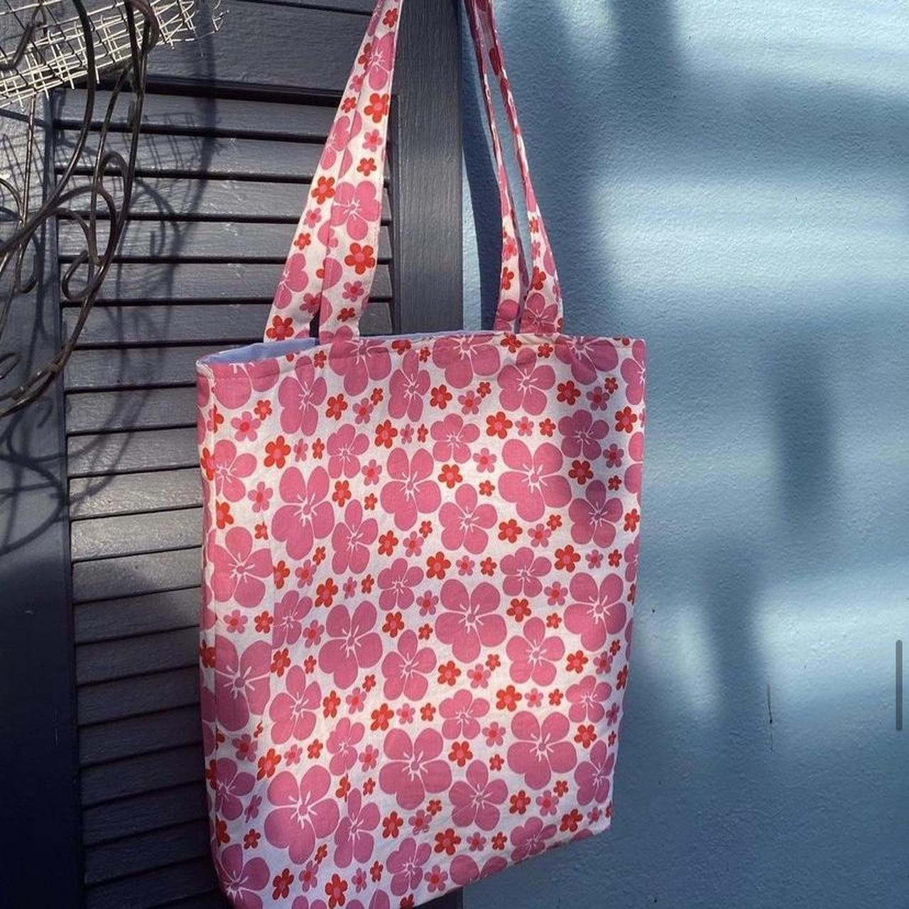 Handmade flower pink tote bag 🌸🌺 Double lined and... - Depop