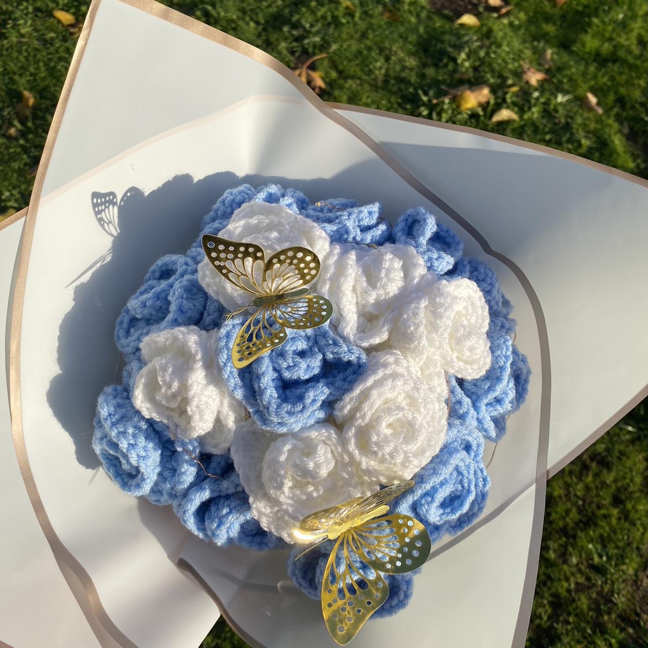 Crochet blue bouquet/ramo buchón 💙 With LIGHTS 16... - Depop