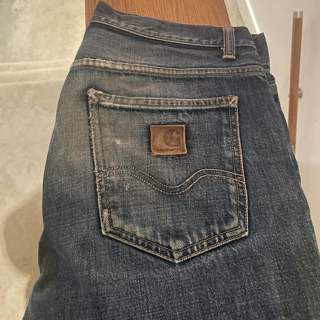 carhartt wip texas pants 31x32 worn pair of jeans,... - Depop