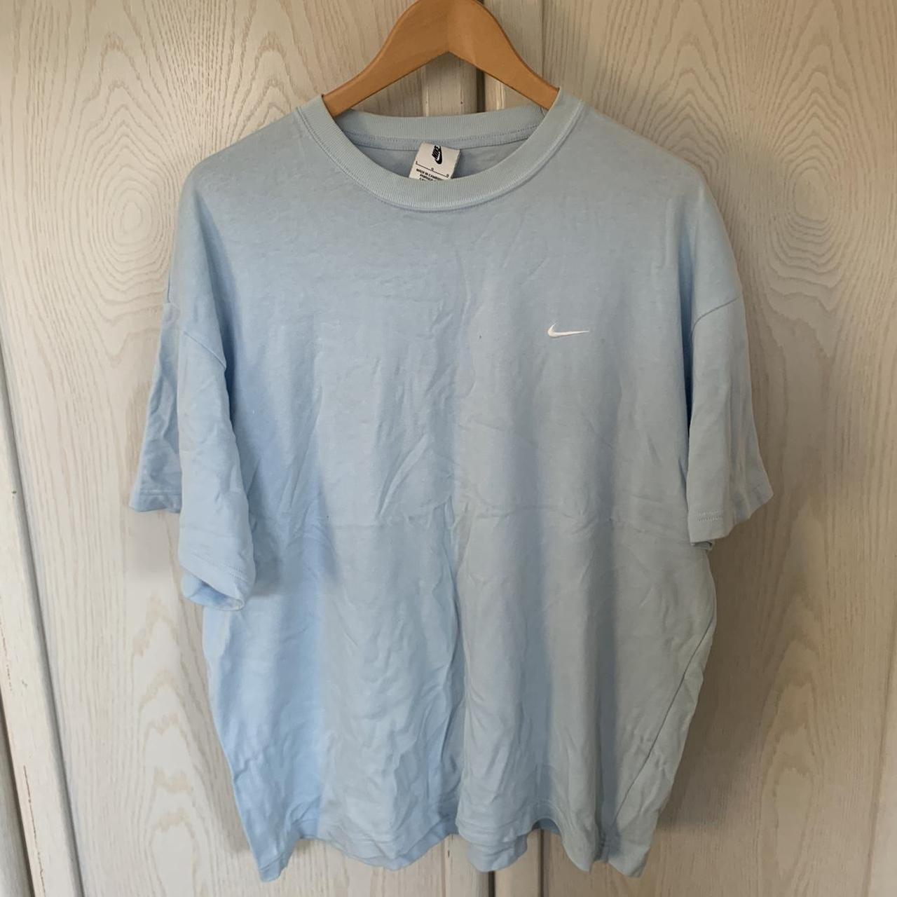Nikelab tee light blue Really nice boxy fit Size... - Depop
