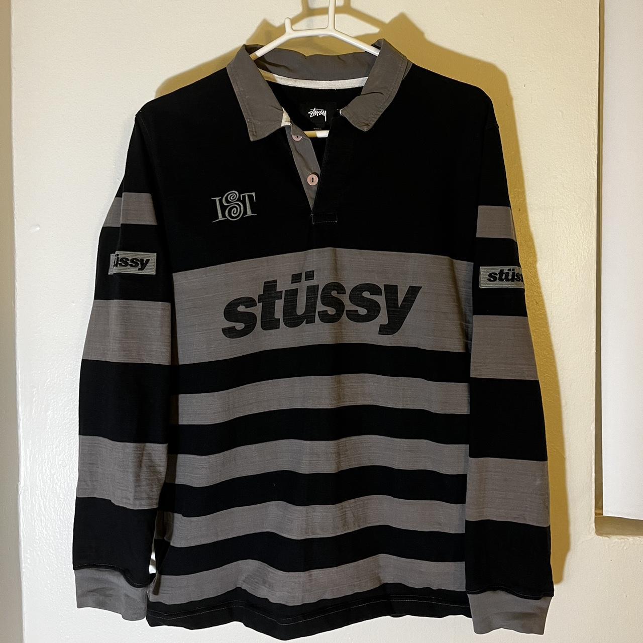 Stüssy Stripe Team Rugby Long Sleeve 1ST Size L Only... - Depop