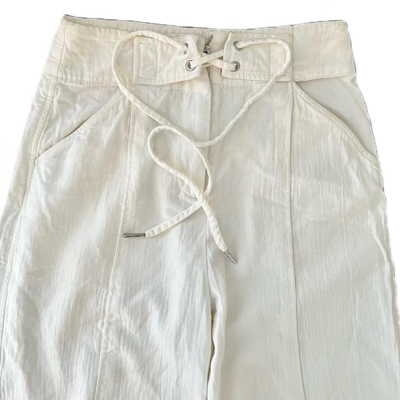 REPOP American Vintage white linen pants with... - Depop
