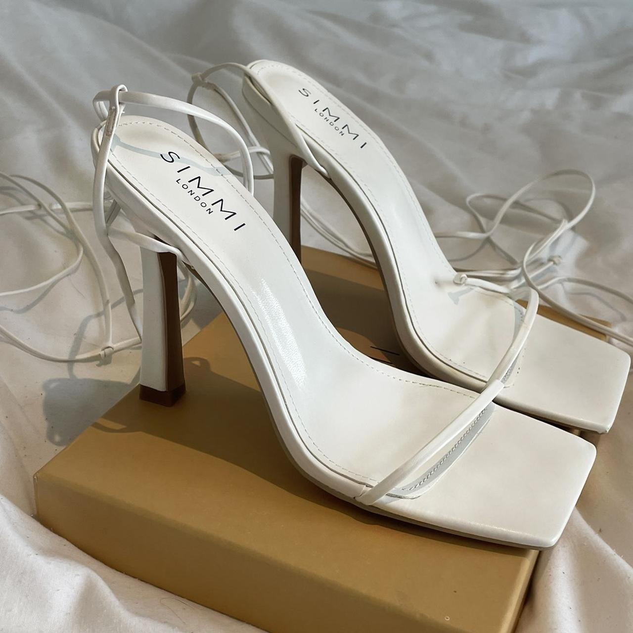 SIMMI London white lace up heels -brand new perfect... - Depop