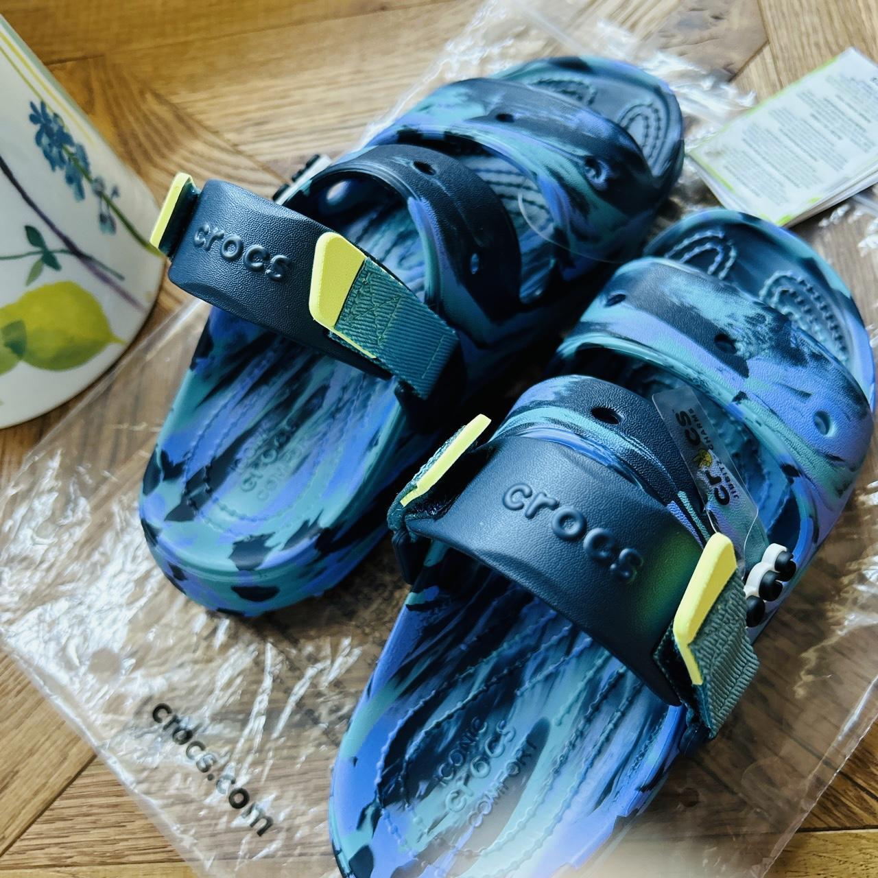 Women’s Croc’s Classic All Terrain Blue/Black/Yellow... - Depop