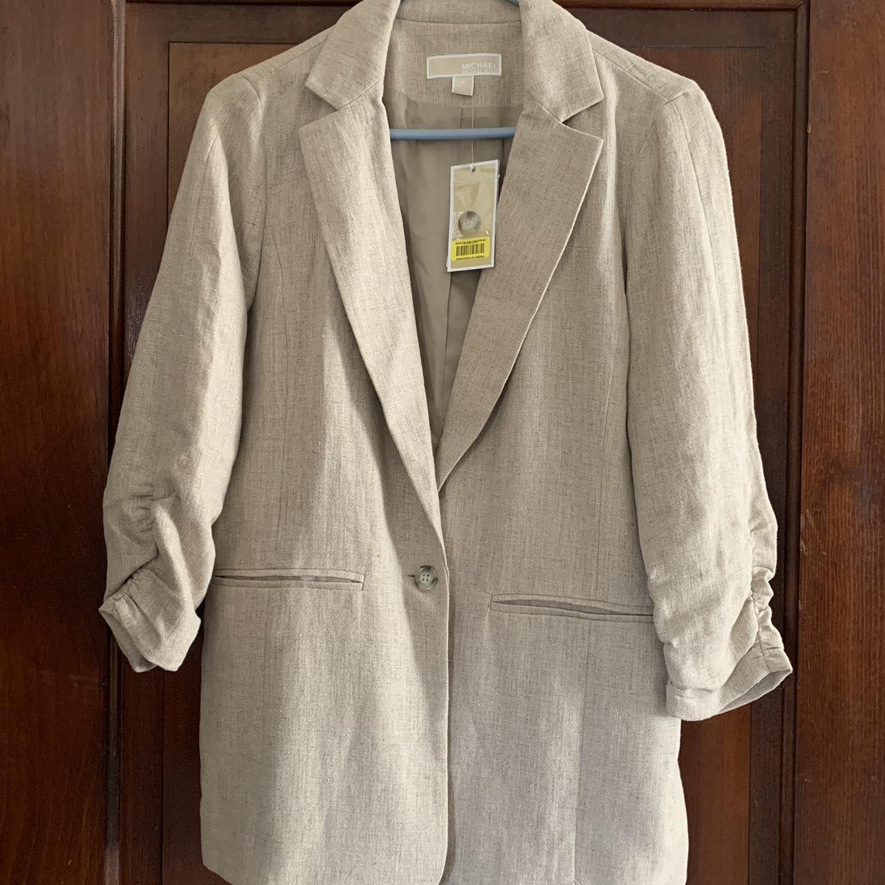 Micheal Kors beige button up jacket This jacket has... - Depop