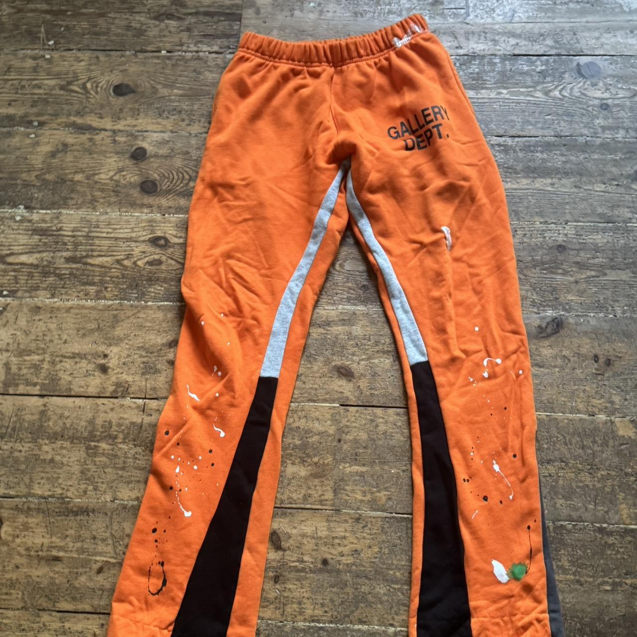 Gallery Dept Orange Joggers/Sweatpants Size M (fits... - Depop