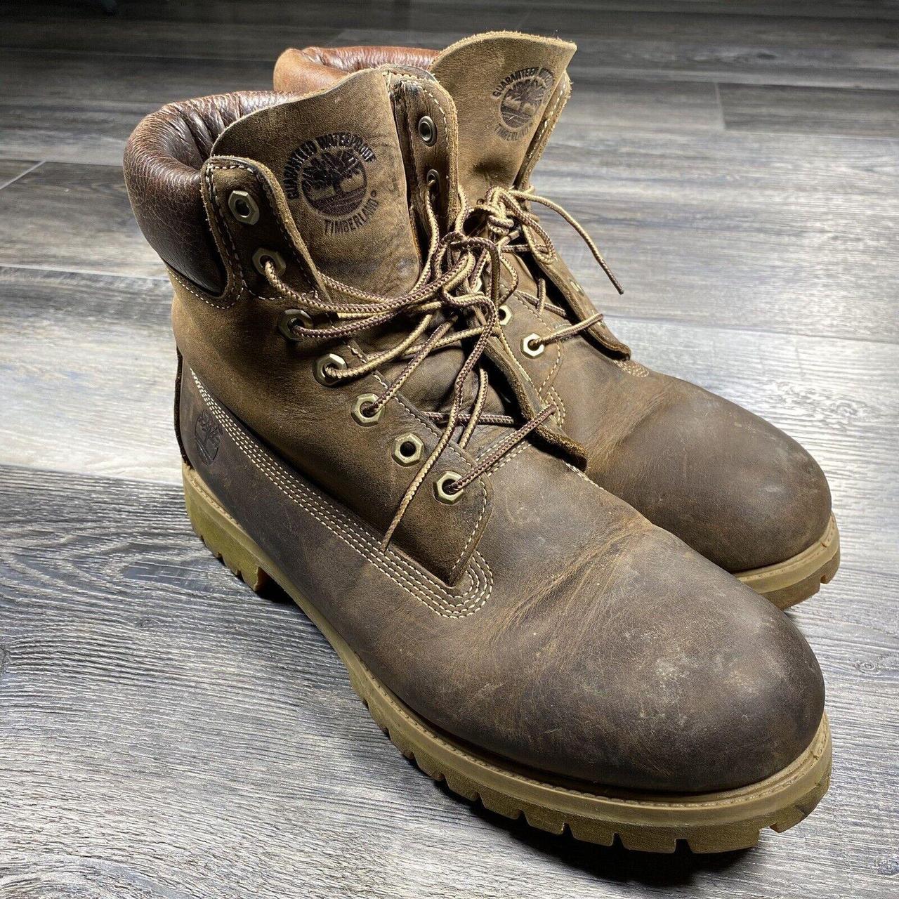 TIMBERLAND BROWN LEATHER 6” BOOTS MEN'S 11.5 M... - Depop