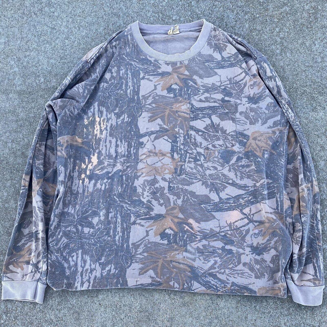 Vtg Duxbak Long Sleeve Camo Pocket T Shirt Mens L... - Depop
