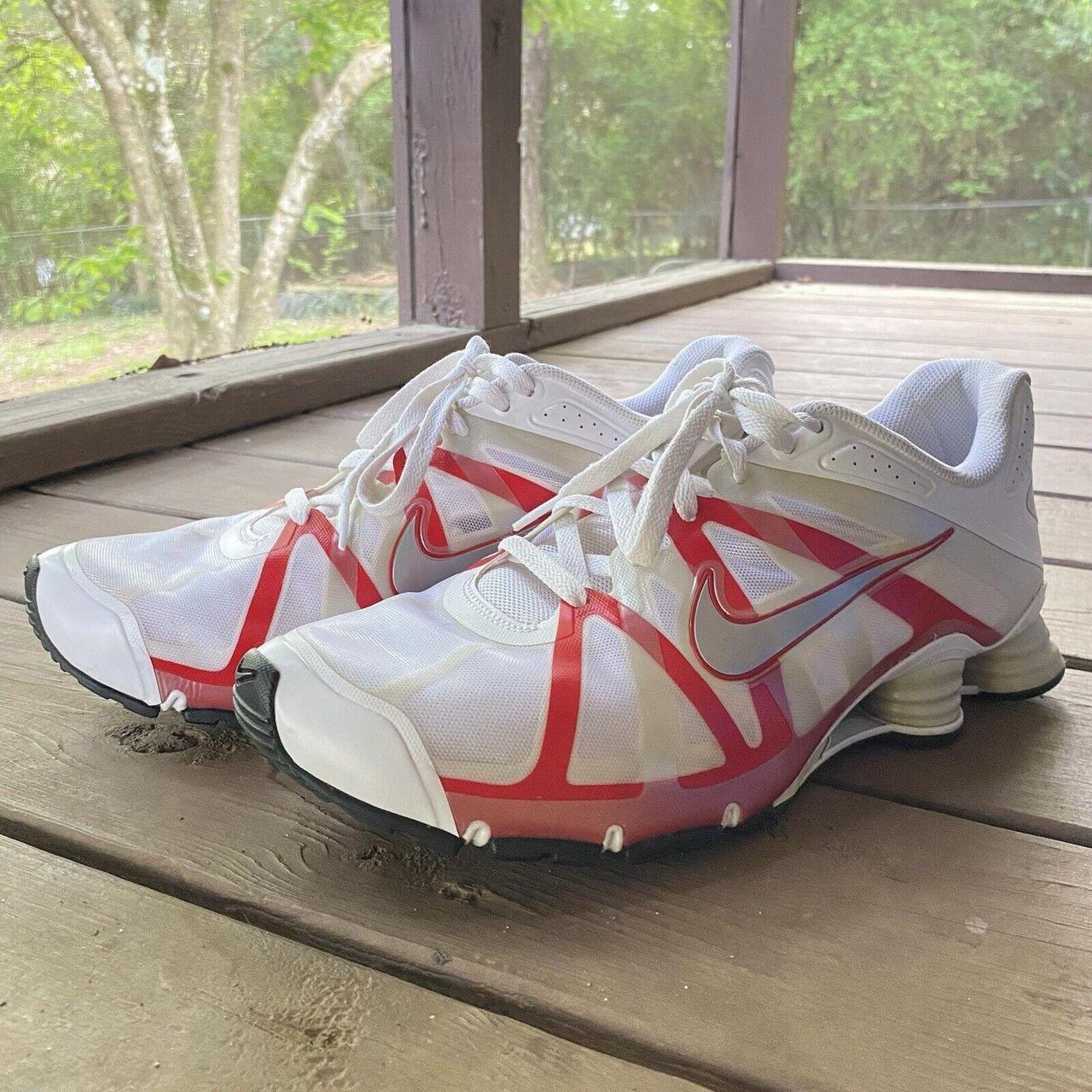 Nike Shox Roadster Men Running Shoes Red White size... - Depop