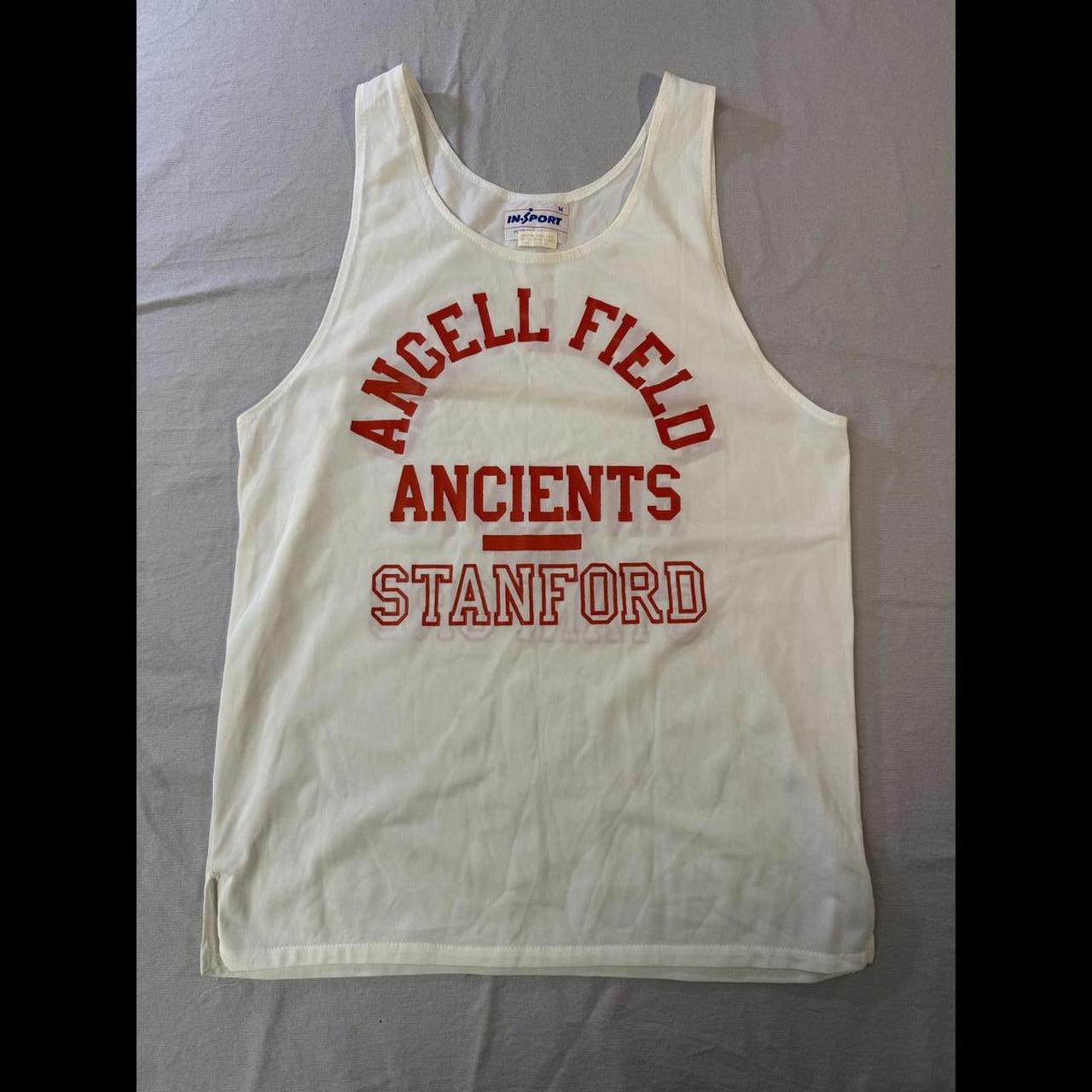 VTG Angell Field Ancients Stanford Track Tank Top... | Depop