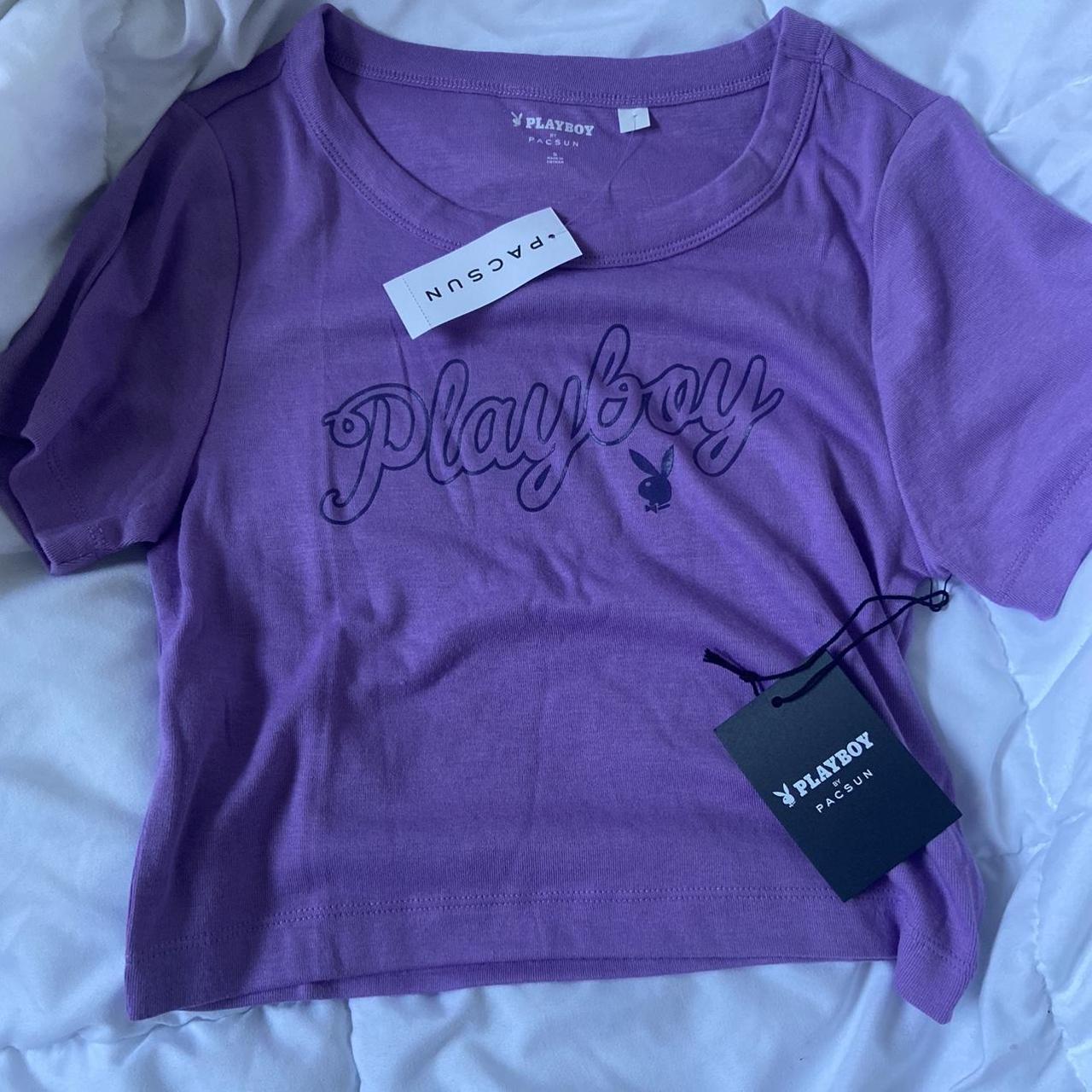 Playboy Women's Purple T-shirt | Depop