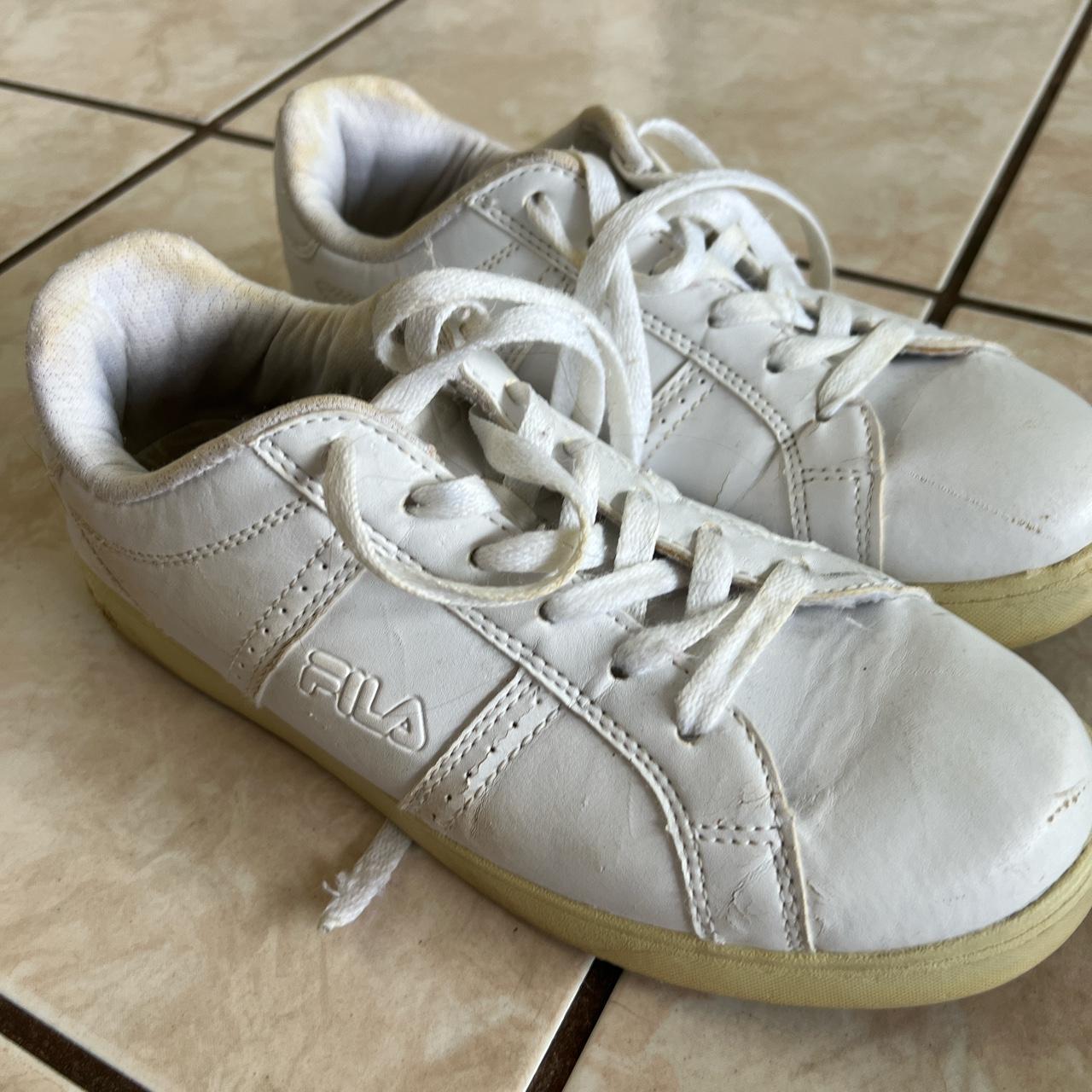 Fila White Shoes - Depop