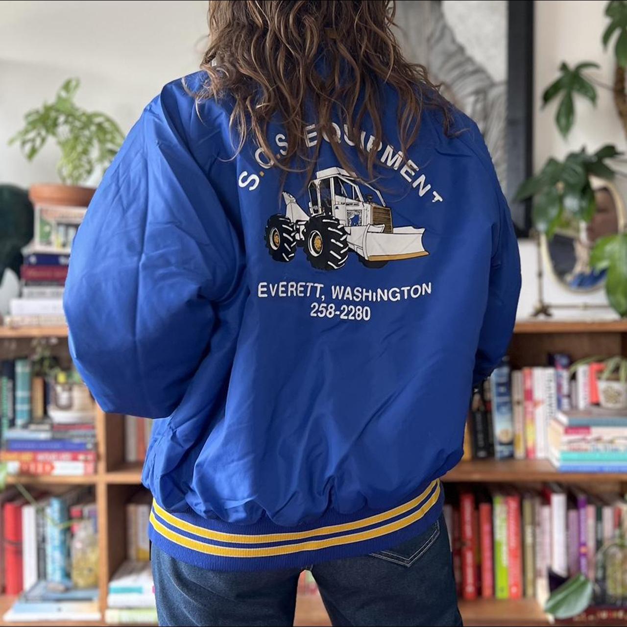 Vintage blue & gold Pla-Jac jacket. Made in... | Depop