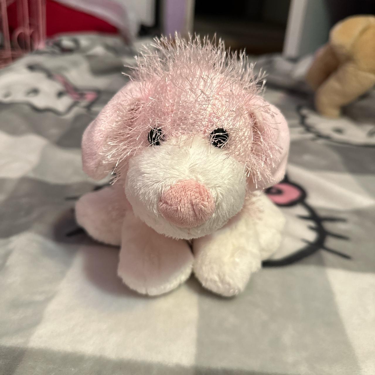 Webkinz Pink and White Dog stuffed animal plushie... - Depop