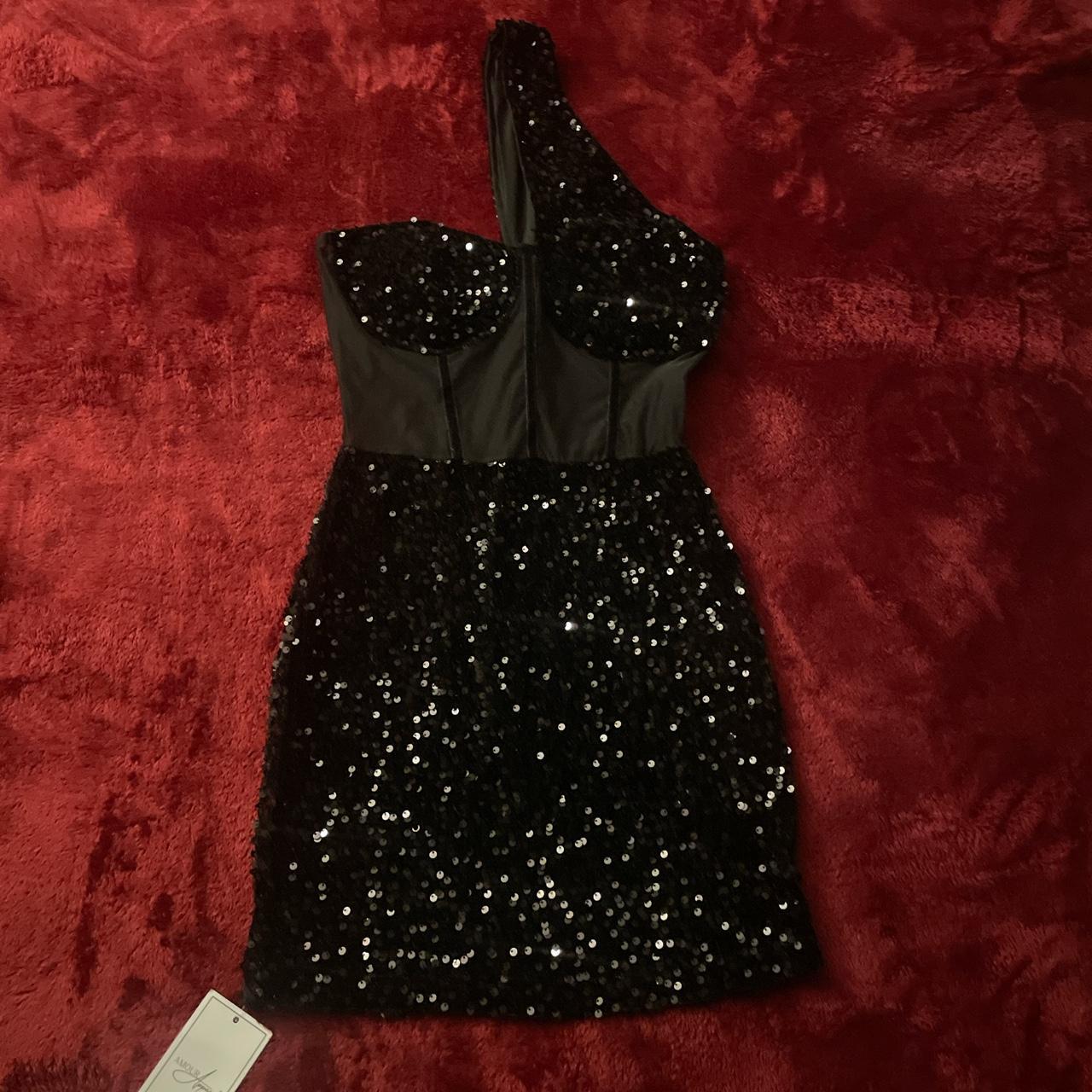 black sequence dress size small #dresses never worn - Depop
