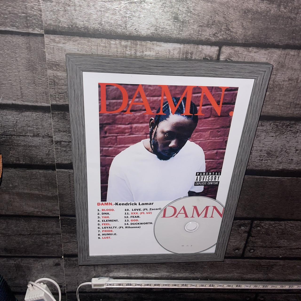 Kendrick Lamar -DAMN album poster with cd and frame... - Depop